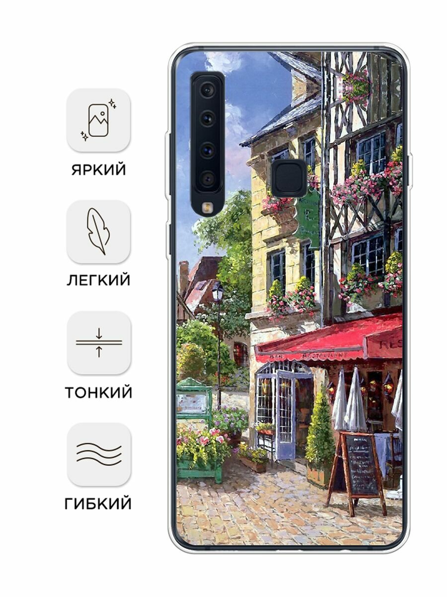 Чехол на Samsung Galaxy A9 2018 / Самсунг Галакси А9 2018 с принтом "Старая улица" — фото 1
