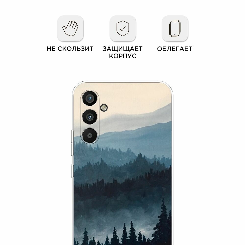 Чехол на Samsung Galaxy A34 / Самсунг A34 с принтом "Туманные горы" — фото 1