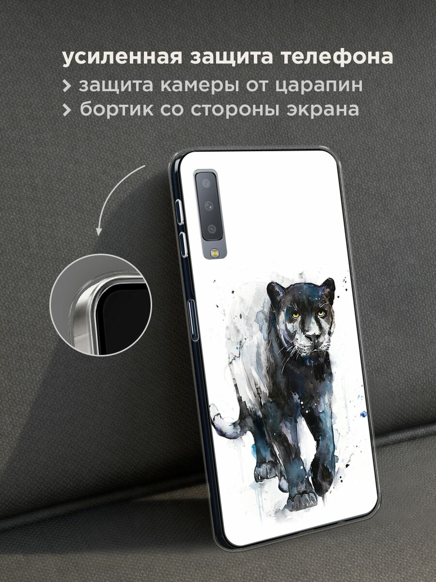 Чехол на Samsung Galaxy A7 2018 / Самсунг Галакси А7 2018 с принтом "Пантера арт 3" — фото 1