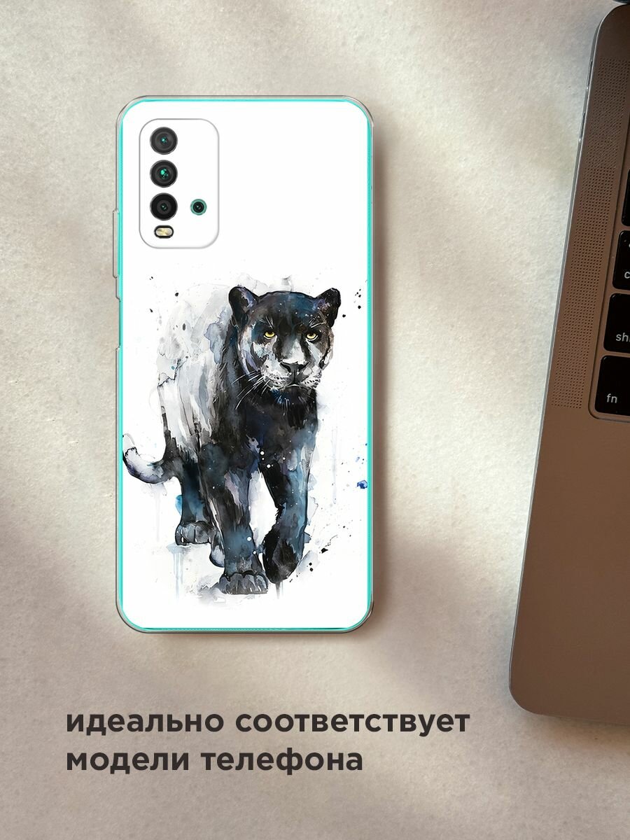 Чехол на Xiaomi Redmi 9T / Сяоми Редми 9Т с принтом "Пантера арт 3" — фото 1