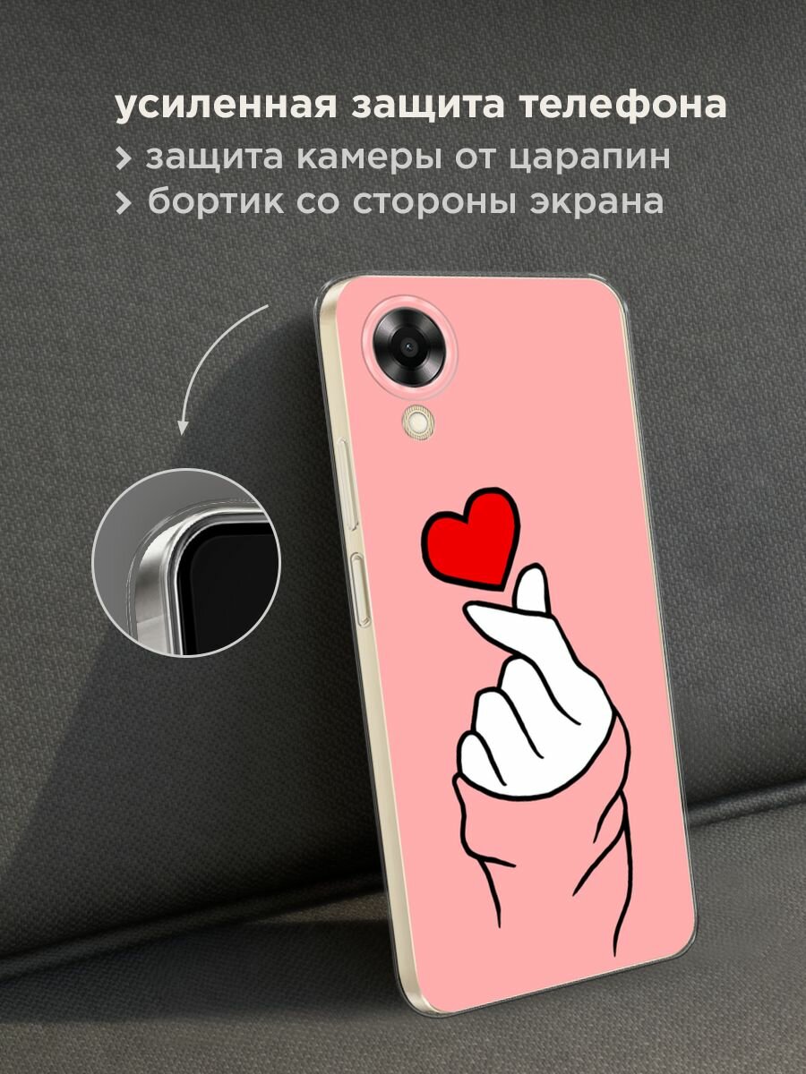 Силиконовый чехол на Oppo A17K / Оппо A17K с принтом "Милое сердечко" — фото 1