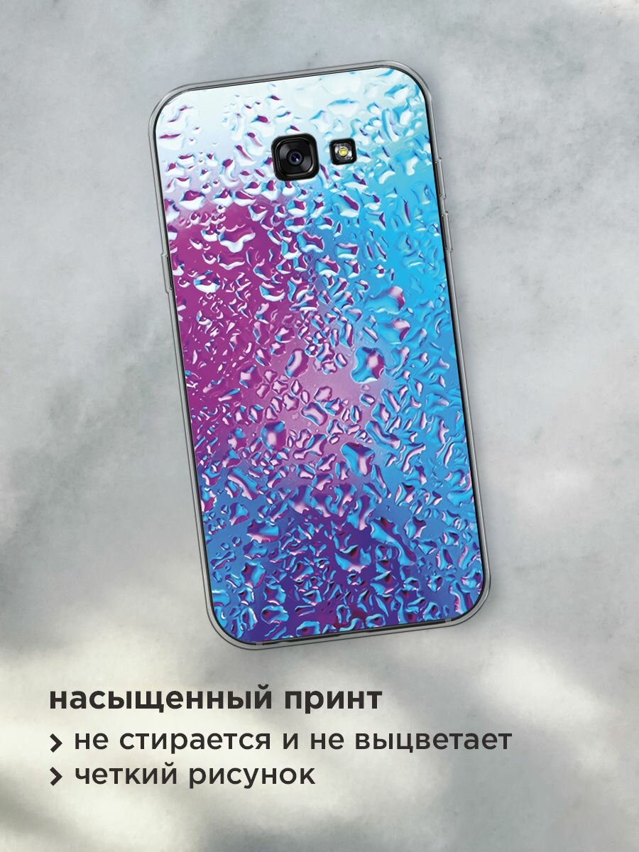 Чехол на Samsung Galaxy A7 2017 / Самсунг Галакси А7 2017 с принтом "Капли на стекле" — фото 1