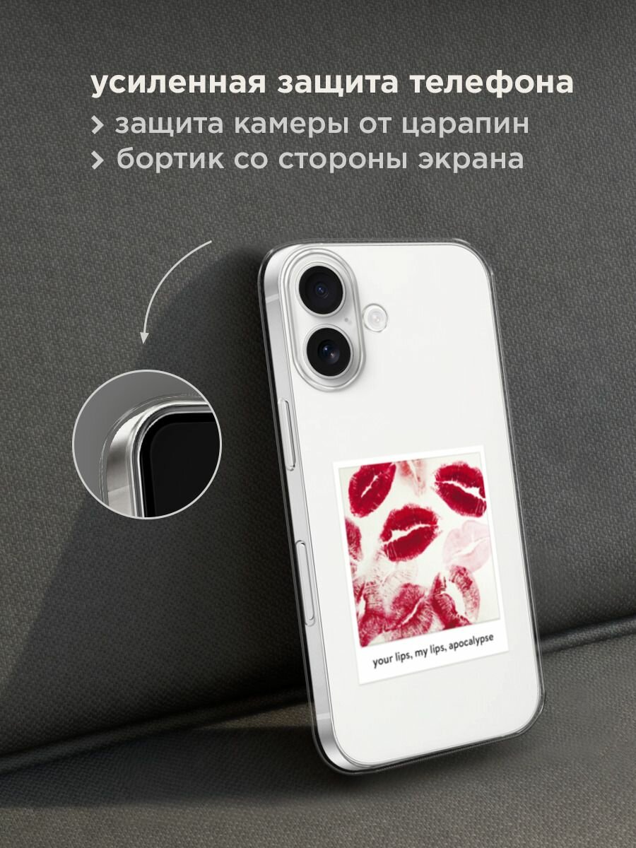 Чехол на Apple iPhone 17 / Айфон 17 с принтом "Полароид губы 2" — фото 1