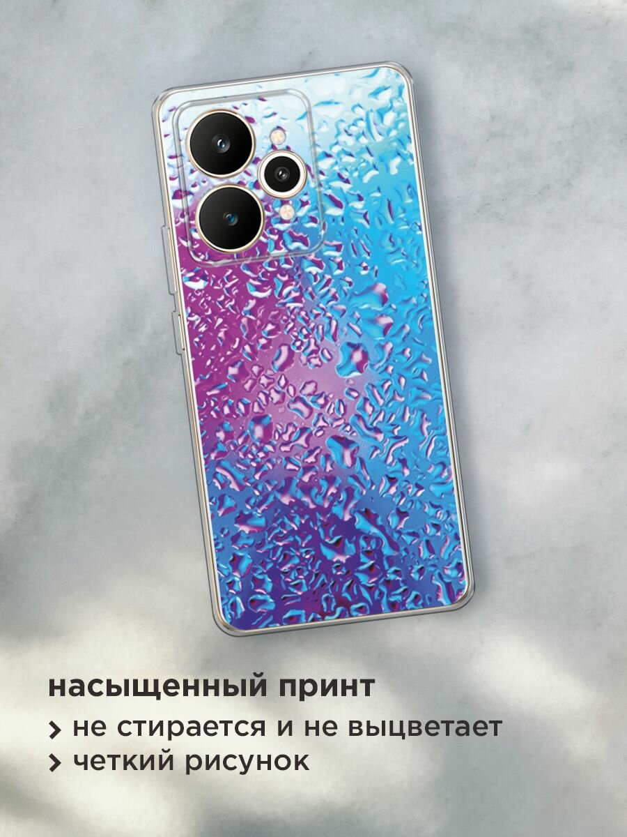 Силиконовый чехол на Realme 15 / Реалми 15 с принтом "Капли на стекле" — фото 1