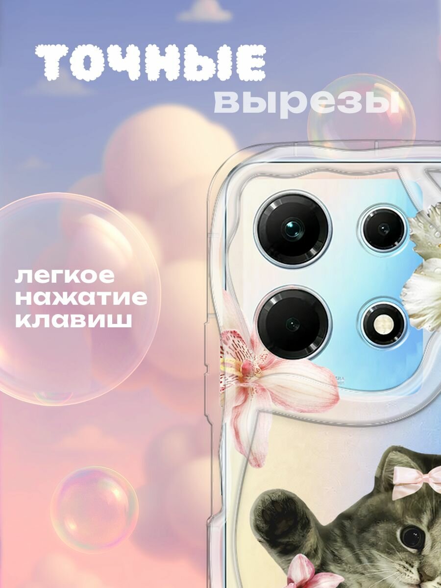 Чехол на Infinix Note 30 4G / Инфиникс Ноте 30 4G с принтом "Котенок в цветах" — фото 1