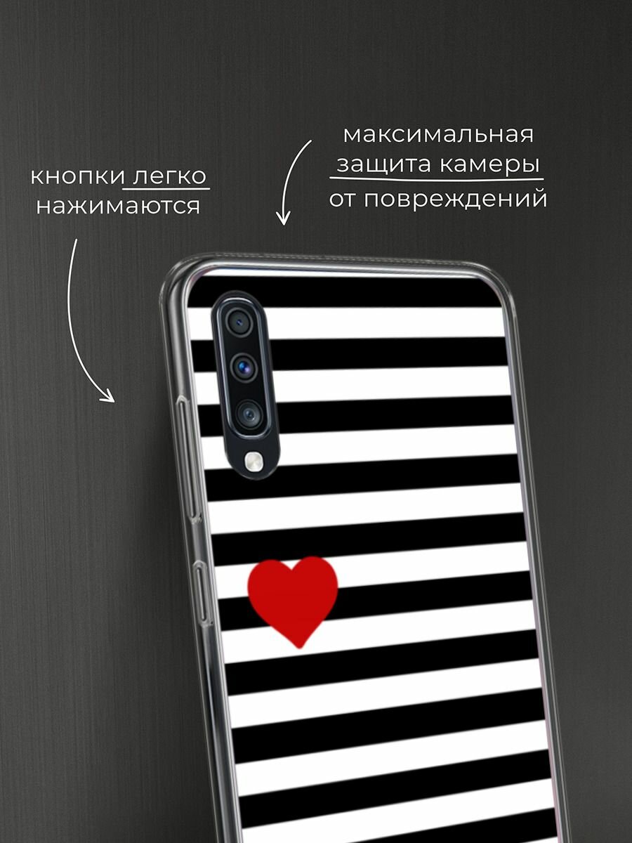 Чехол на Samsung Galaxy A70 / Самсунг Галакси А70 с принтом "Красное сердце" — фото 1
