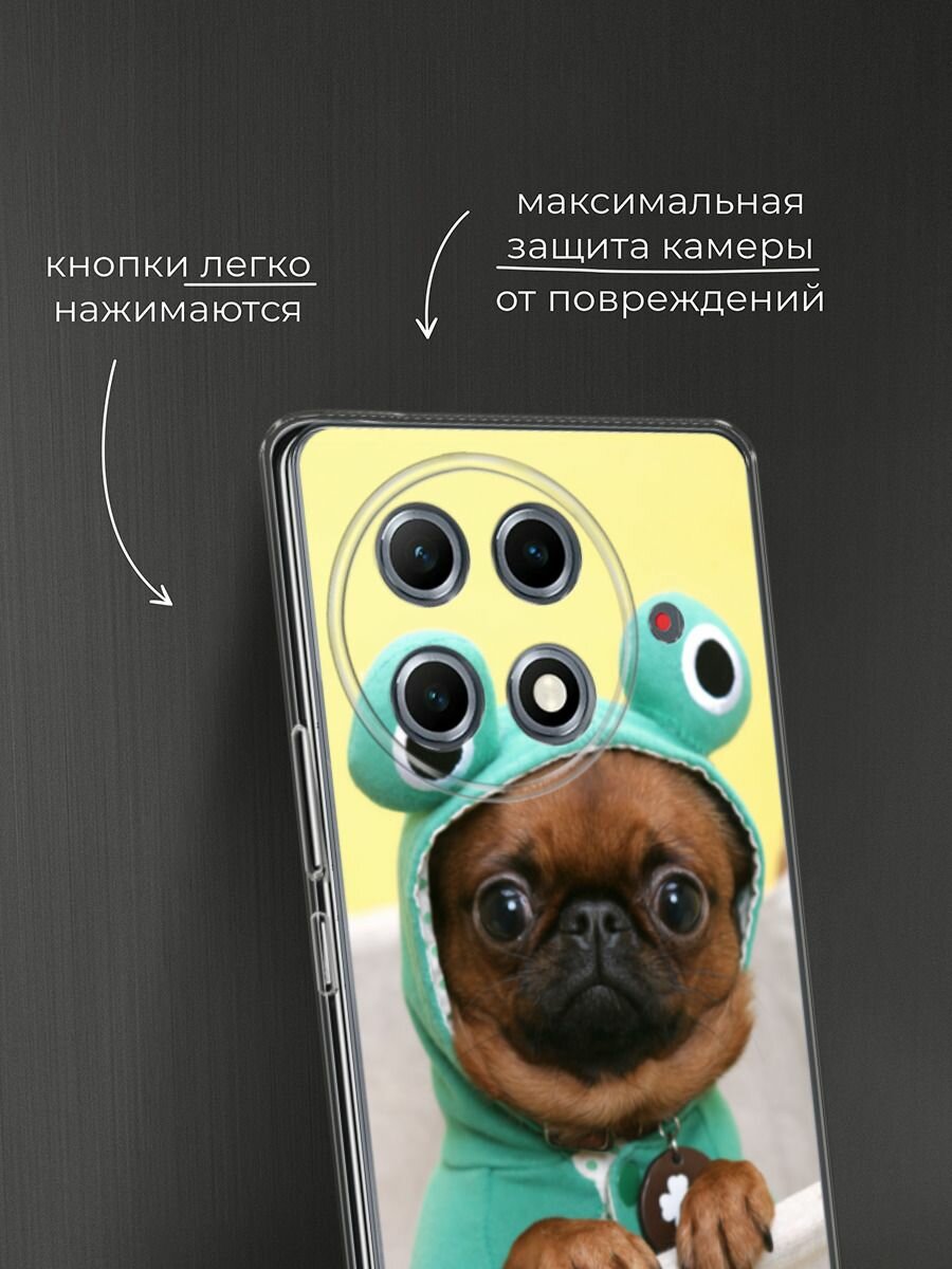 Чехол на Tecno Camon 30S Pro / Текно Камон 30S Про с принтом "Собачка в шапке лягушки" — фото 1