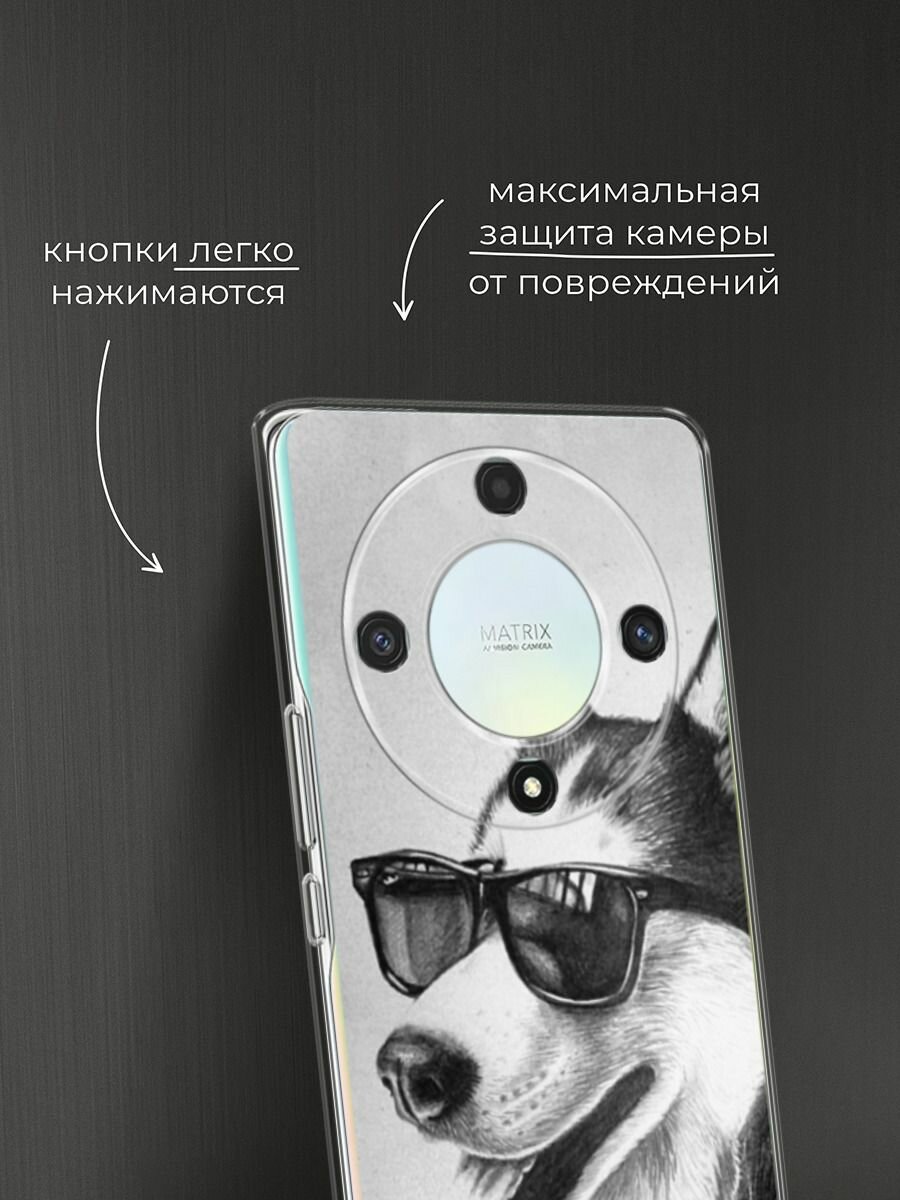 Силиконовый чехол на Honor X9A / Хонор X9A с принтом "Крутой Хаске" — фото 1
