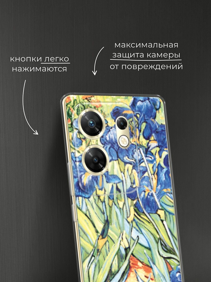 Чехол на Infinix Zero 30 4G / Инфиникс Зеро 30 4G с принтом "Ирисы Ван Гог" — фото 1