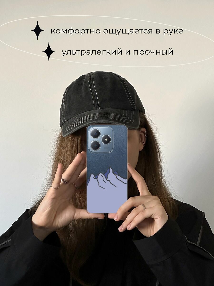 Чехол на Realme C63 / Реалми С63 с принтом "Гора", прозрачный — фото 1