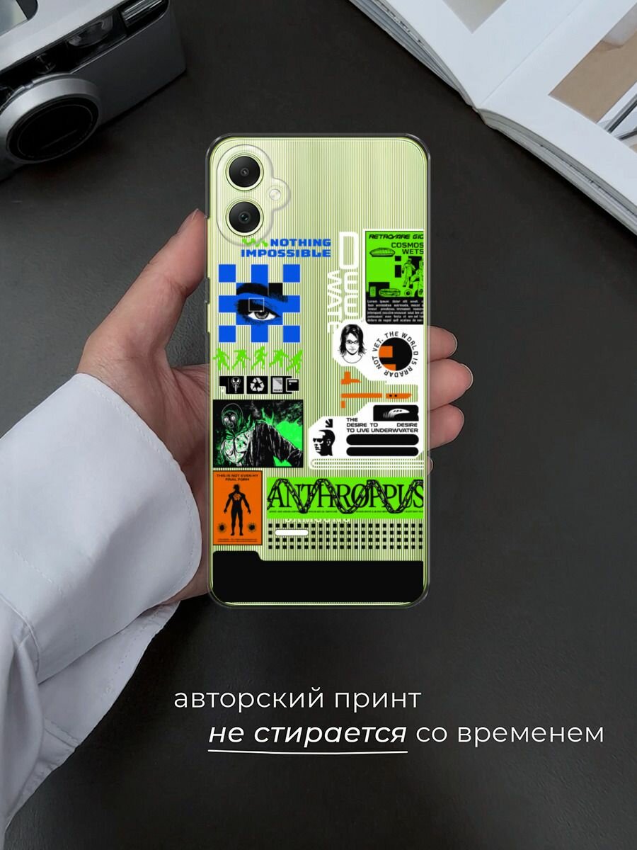 Чехол на Samsung Galaxy A05 / Самсунг Галакси A05 с принтом "Nothing impossible", прозрачный — фото 1