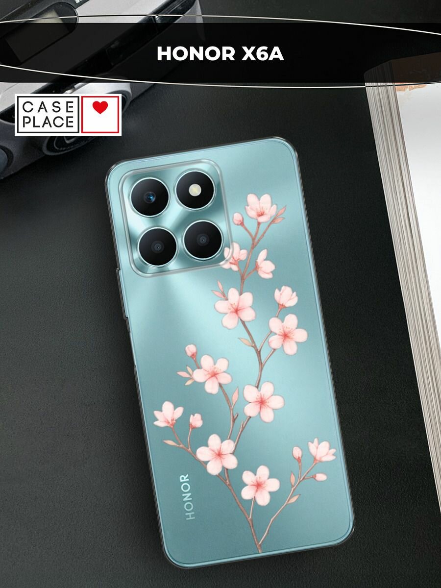 Чехол на Honor X6A / Хонор X6A с принтом "Веточка сакуры 2"
