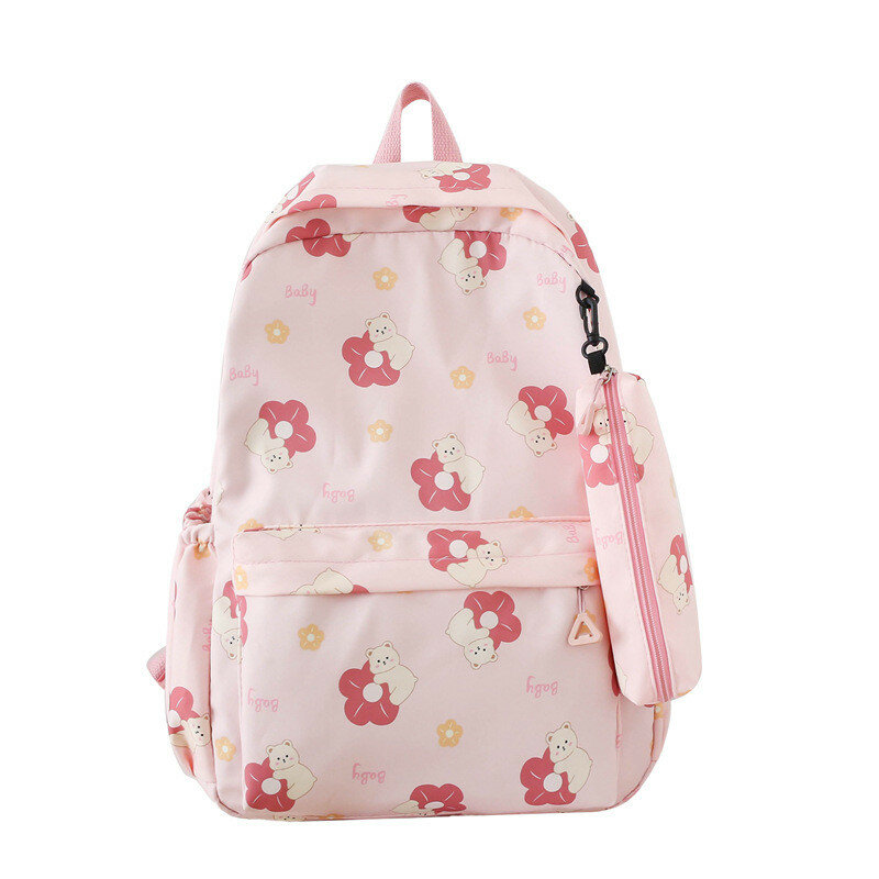 Rucksack oxford large capacity with breathable design 16in laptop compartment for college students casual travel essentials beige