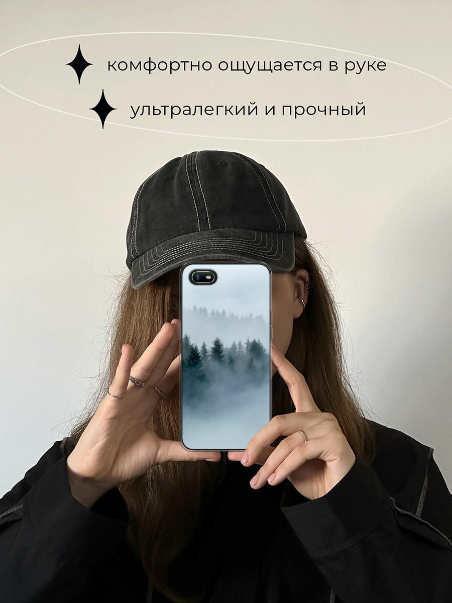 Силиконовый чехол на Oppo A1k / Оппо А1к с принтом "Лес в тумане" — фото 1