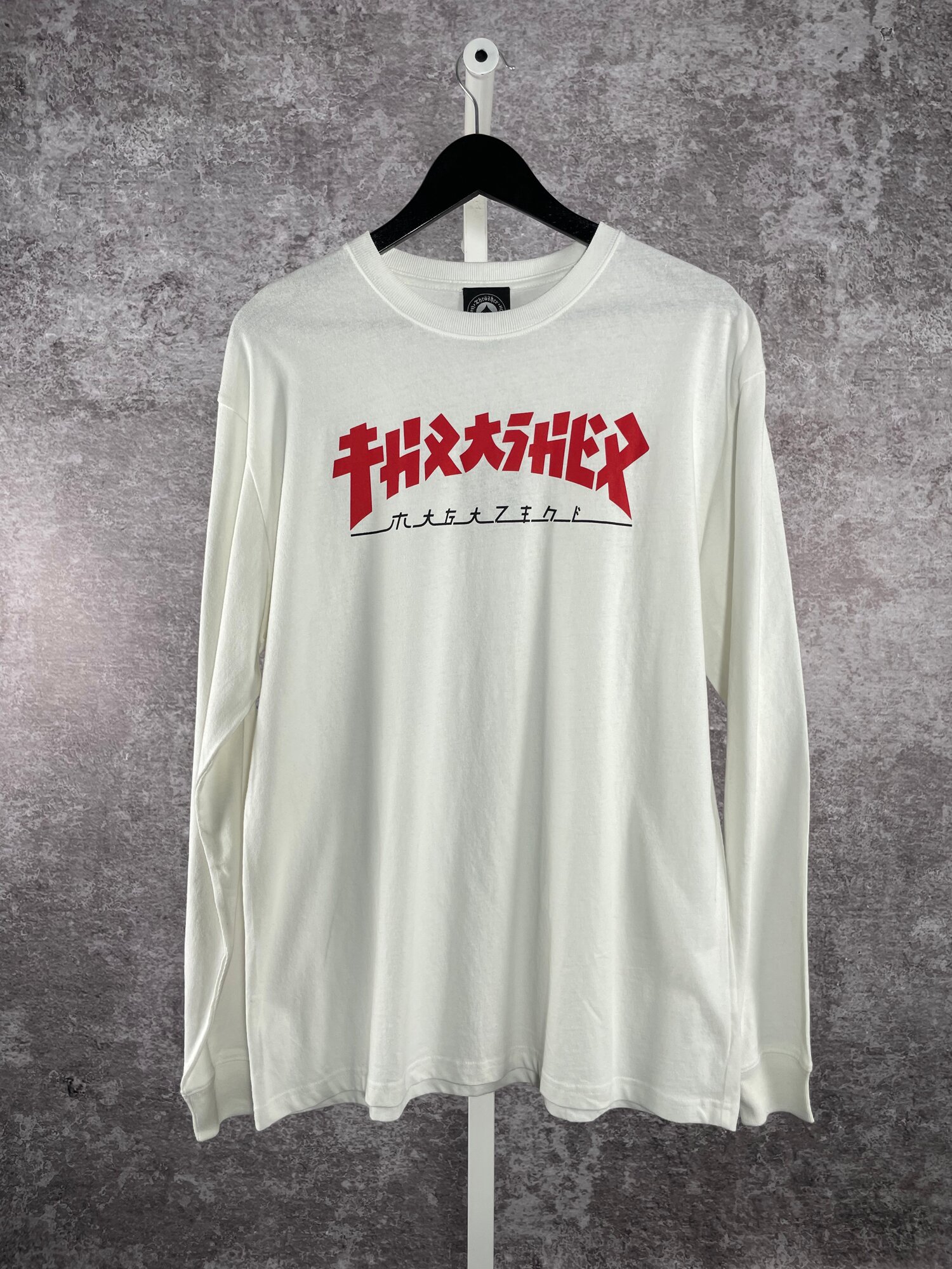 Лонгслив THRASHER LONG SLEEVE GODZILLA PRINT WHITE