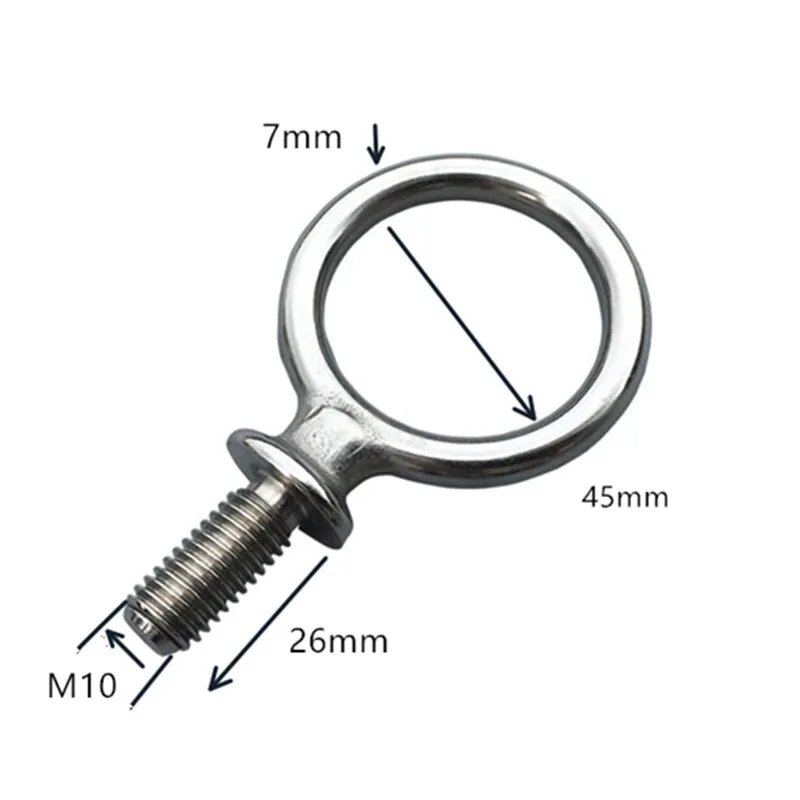 Кольцо-скоба с резьбой M10, 45mm, 7mm, 26mm