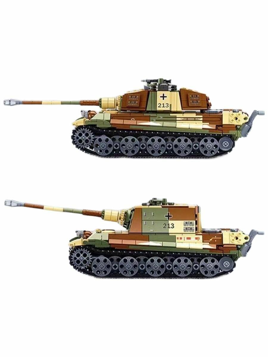 Конструктор Sluban Немецкий тяжёлый танк Тигр II/ ПТ САУ Ягдтигр ,2 в 1 (M38-B0980,930 деталей)