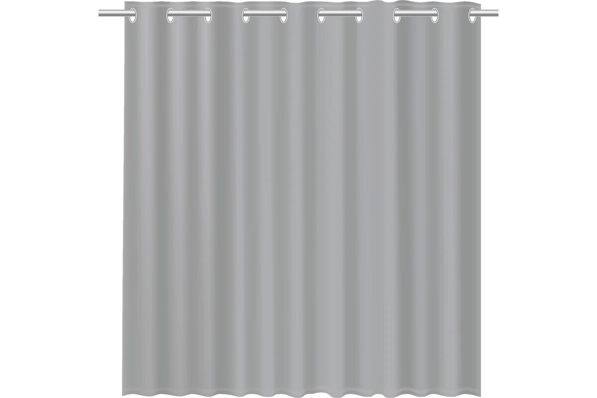 FIXSEN LINUM Шторка для ванной серого цвета 1535K из ПВХ для душевых кабин с креплениями