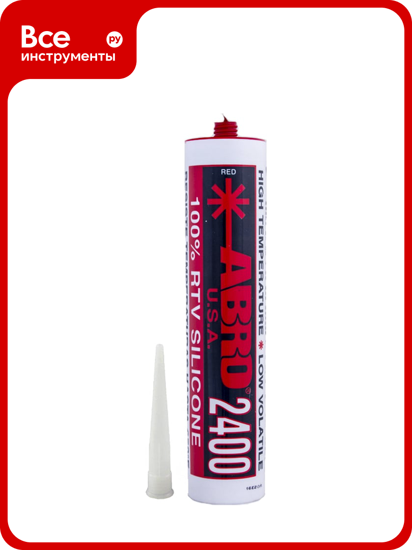 Герметик силиконовый 310г высокотемпературный красный ABRO SS-2400-RW