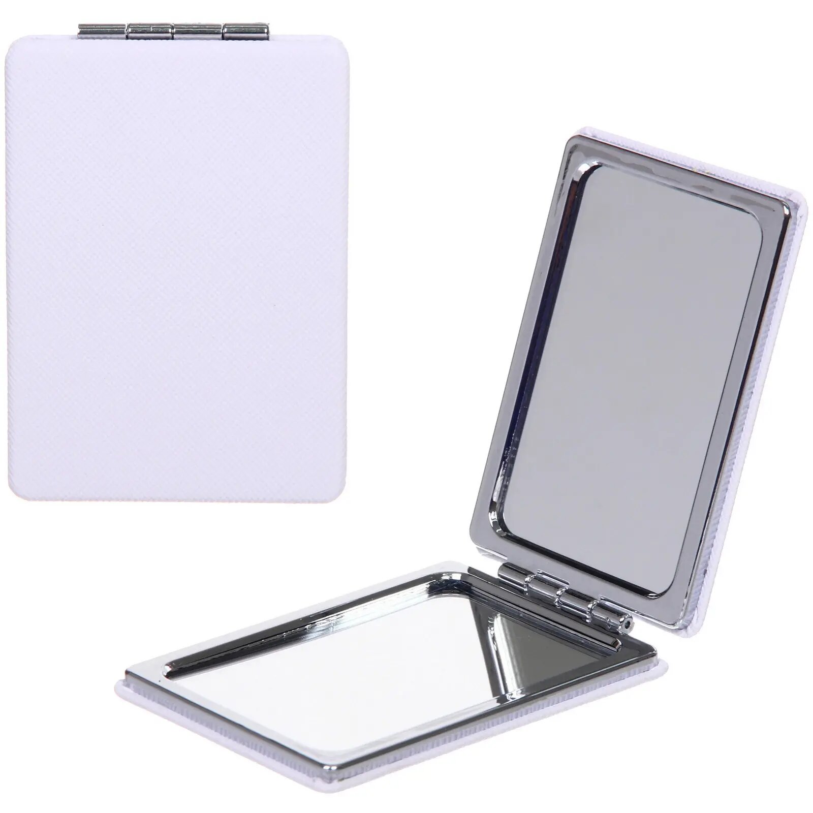 Зеркало косметическое двойное «фрателли», прямоугольное, белое, 9х6см, компактное для ухода