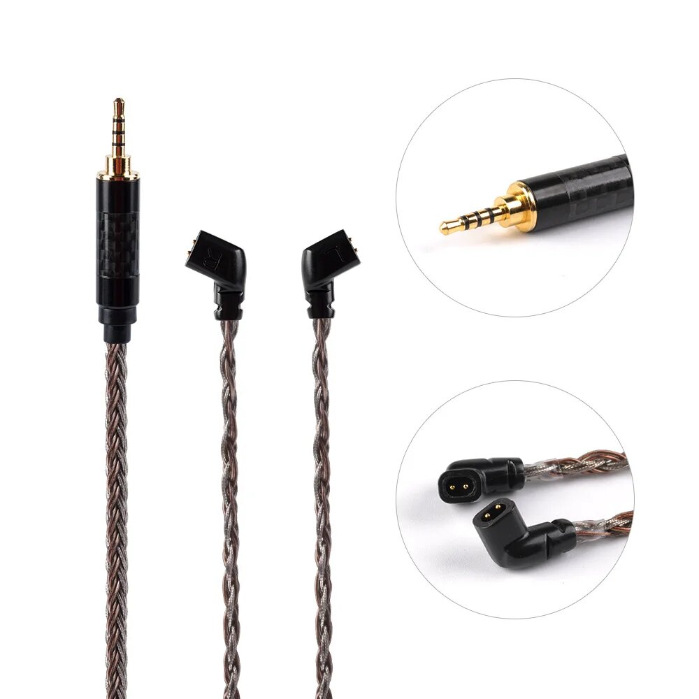 HiFiHear 16-жильный посеребренный кабель 2,5/3,5/4,4 мм для наушников QDC 2.5