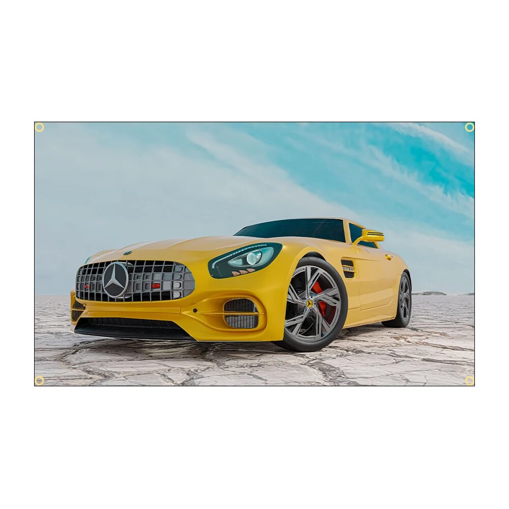 Гоночный флаг A-AMGs 90x150 см полиэстер Желтый, 60 х 90 см, 4 Grommets