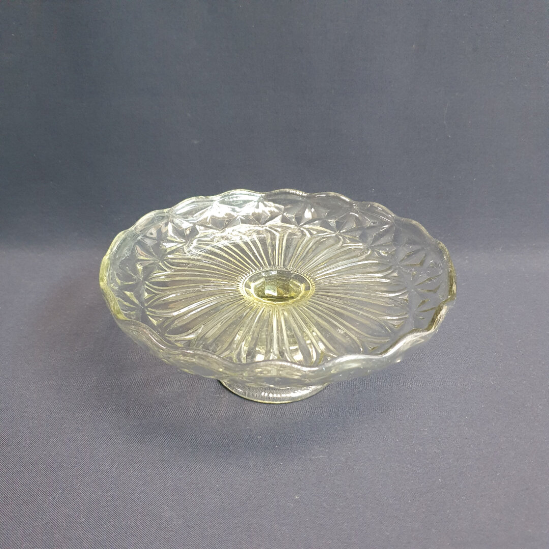 Ваза фруктовница, стекло высота 8 см, винтаж СССР