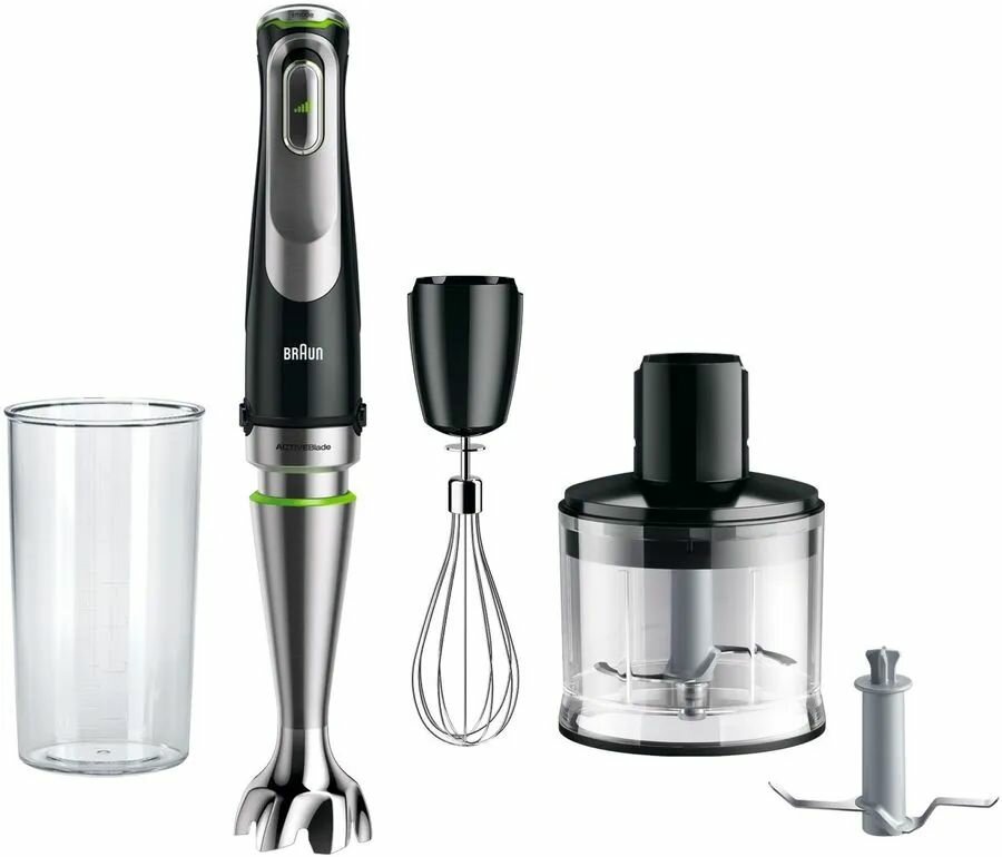 Блендер Braun MQ9135XI, погружной, чёрный, 1200Вт, 3 скорости