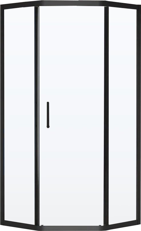 Душевой уголок RGW Пассаж (Passage) PA-86B 38088600-14N без поддона, стеклянный, черный, 100x100, пятиугольный, раздвижной