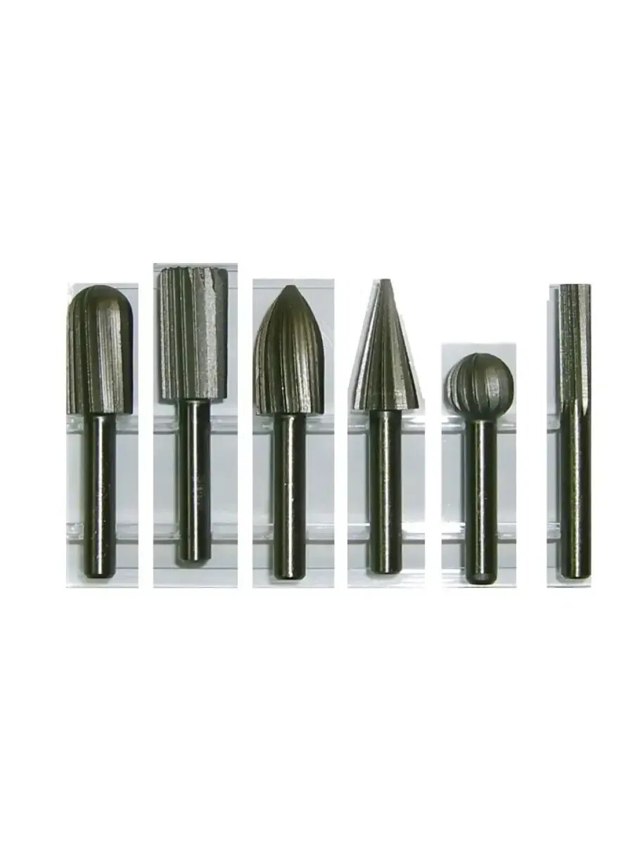 Набор фрез по дереву твердосплавные 6пр. 6мм HSS 37224