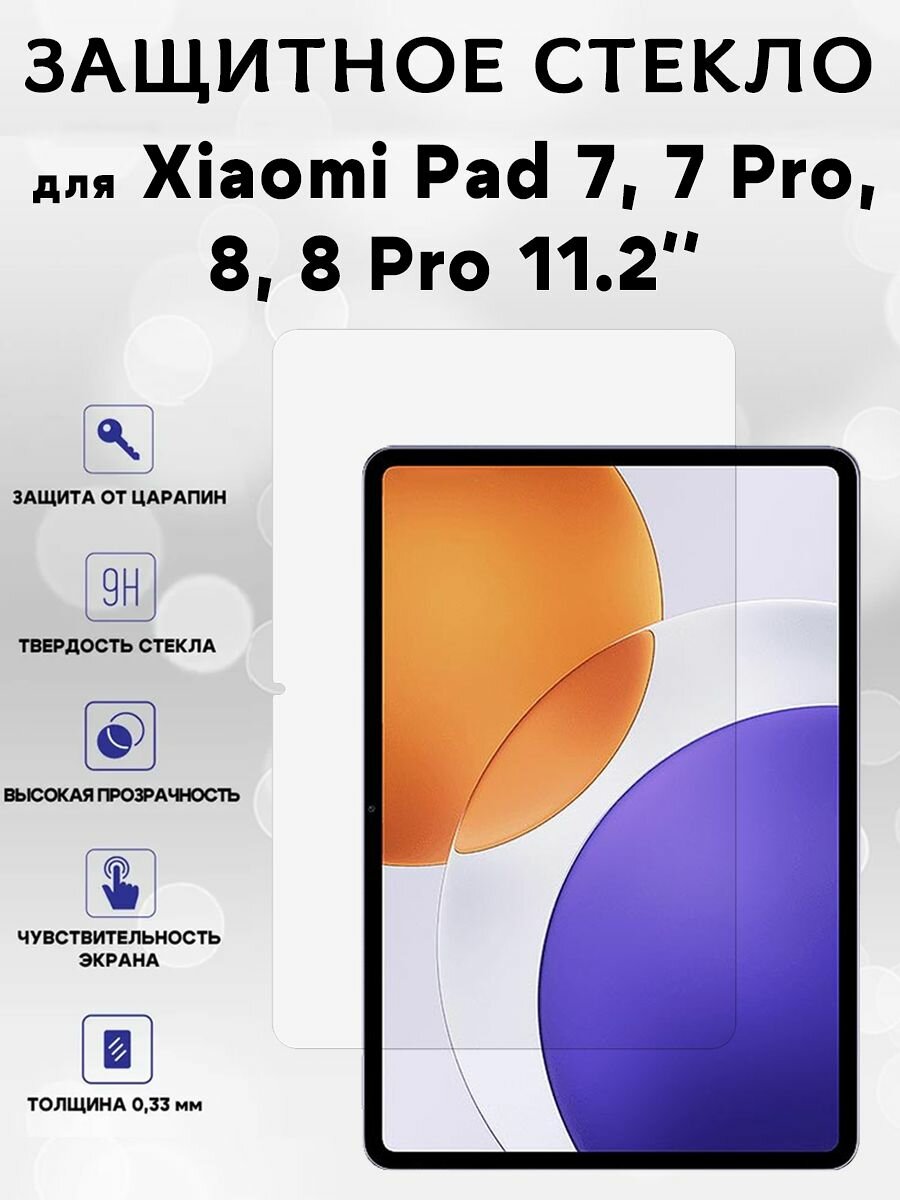 Защитное стекло для Xiaomi Pad 7 / 7 Pro / 8 / 8 Pro 11.2' (техпак)