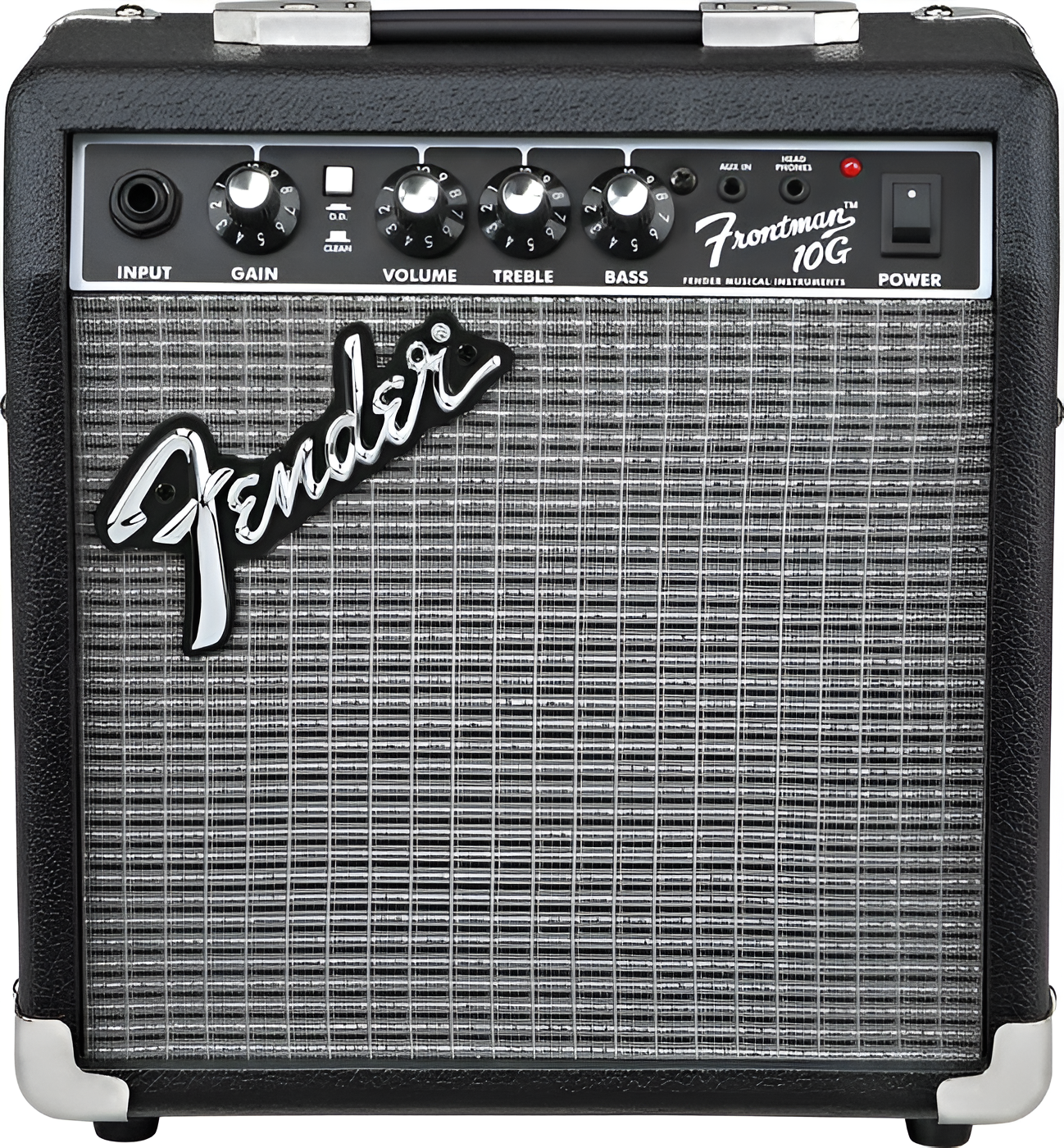 Комбоусилитель Fender Frontman 10G, 10 Вт, портативный, транзистор, пластик, чёрный