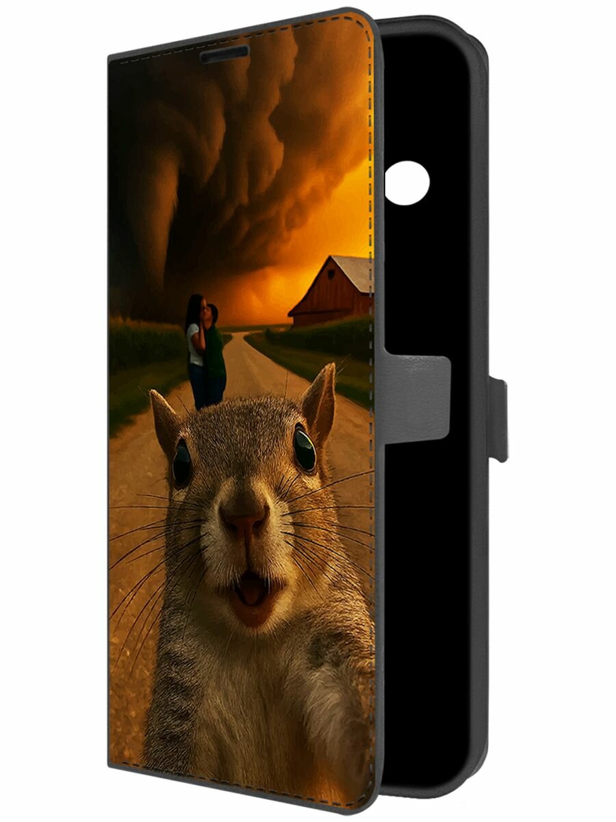 Чехол-книжка Krutoff Eco Book для Realme 11 Pro Репортер (черный)