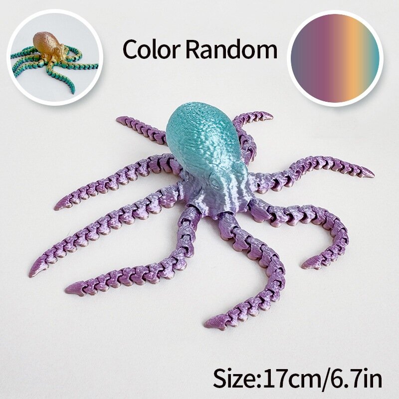3D-печатная фигурка осьминога с подвижными конечностями, светящаяся в темноте, игрушка-украшение.