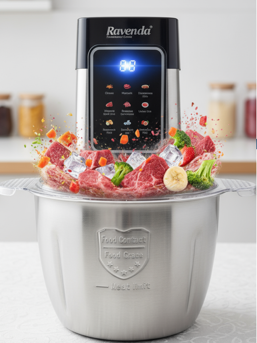 Измельчитель кухонный 2200 Вт, 3.5 л, металлическая чаша, сенсорное управление, для мяса, льда, овощей, блендер, чоппер