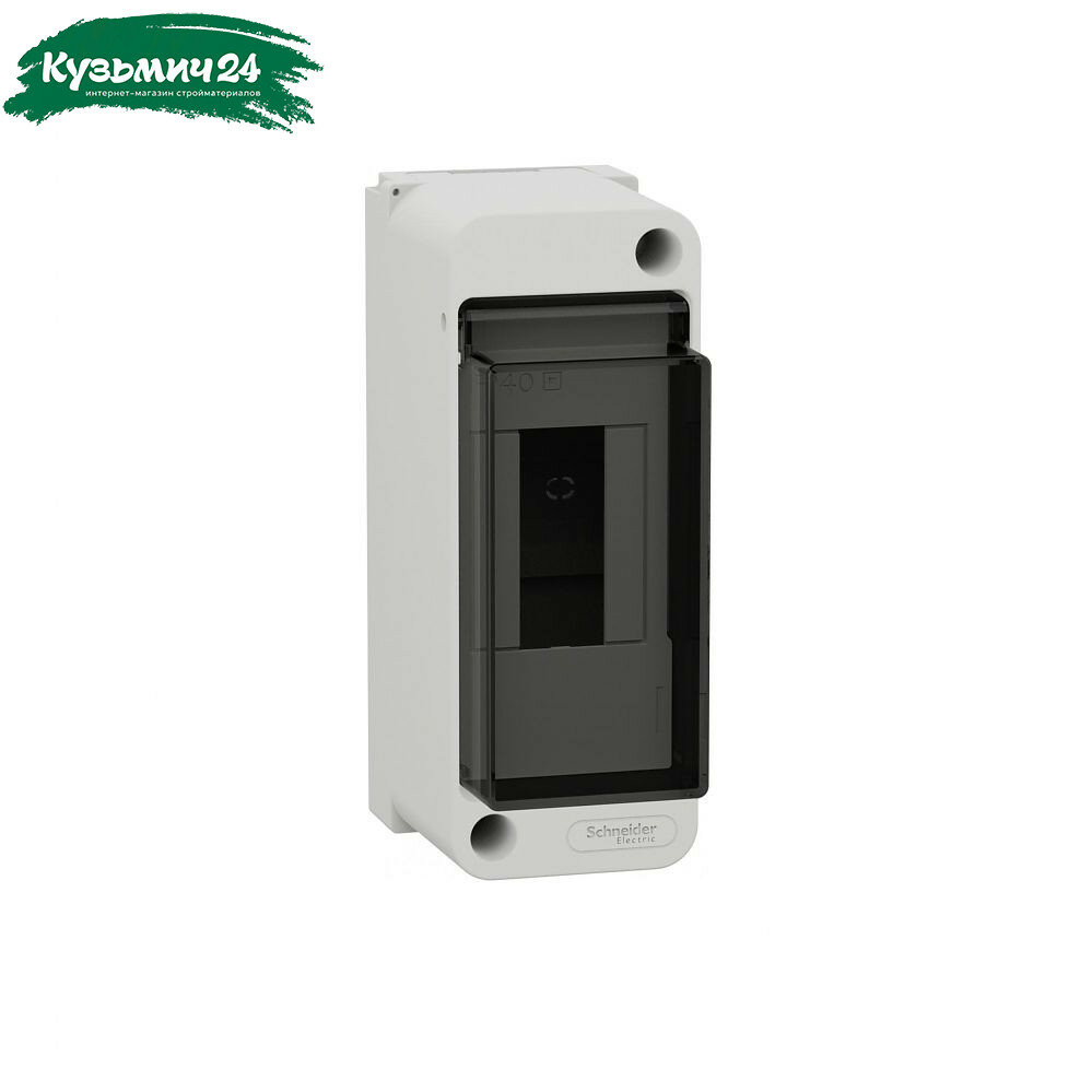 Бокс пластиковый Schneider Electric EASY 9 XS, IP40, 2 модуля, навесной прозрачная дверца EZ9EAB102, 1 шт.