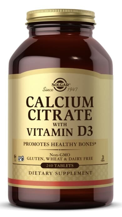 Solgar Calcium Citrate with Vitamin D-3, Цитрат Кальция с Витамином Д-3 240 таблеток