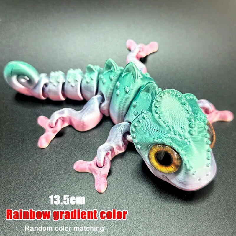 3D-печатная Фигурка Хамелеона С Подвижными Суставами, Игрушка-модель Мультяшного Животного, Декор Для Дома И Стола