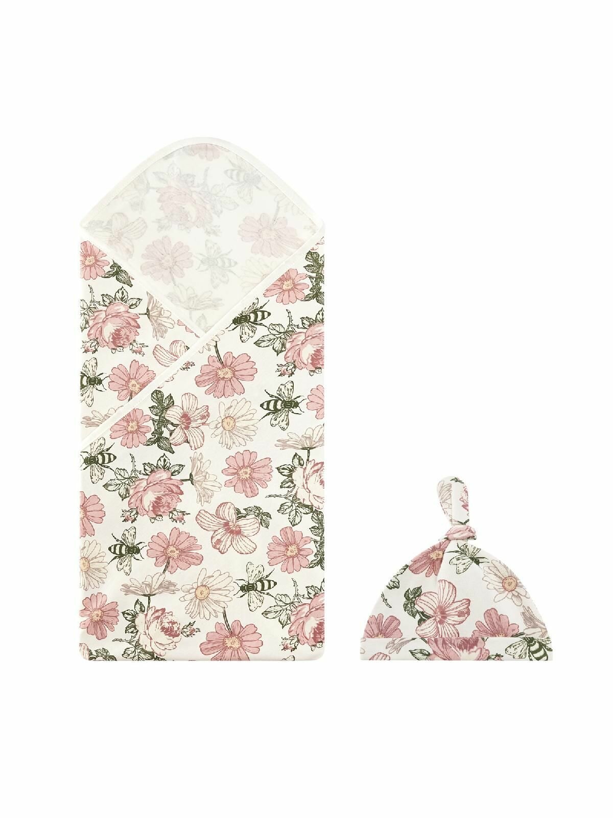 Детское одеяло с шапочкой для новорожденных 0-3 месяцев