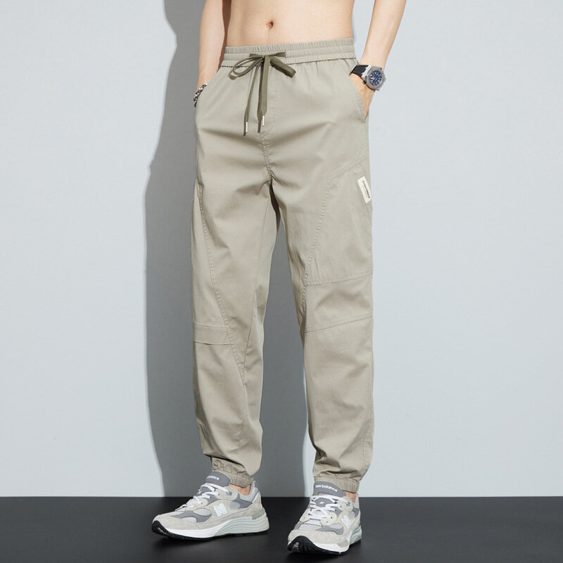 Слим тапер джинсы Rong Девятидлинные повседневные брюки мужские новинки стеганые рабочие харлемские мужские брюки, Размер_M