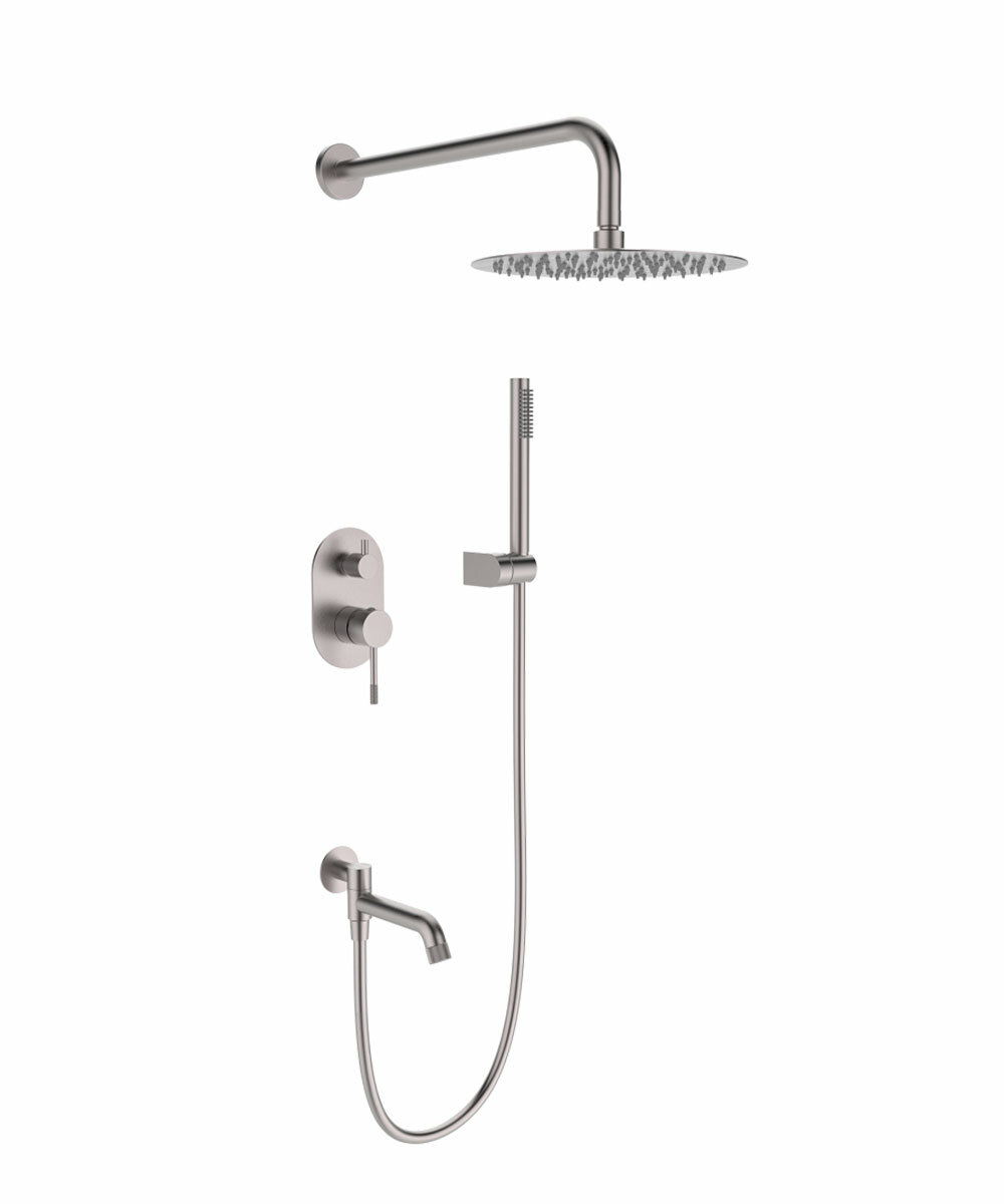 Душевая система с тропическим душем из латуни Vieir V403564-N сатин