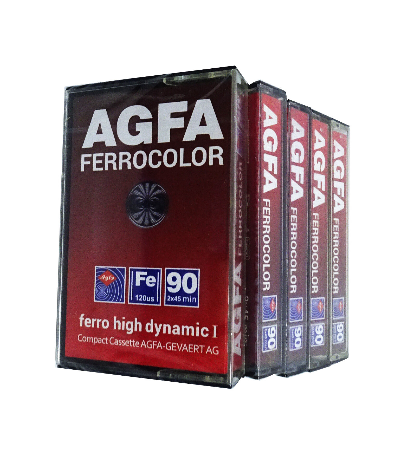 Aудиокассета "AGFA SUPERFERRO" FeI 90 тёмно-красная