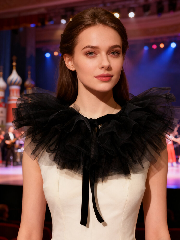 Воротник "Пьеро", для маскарада, праздника, вечеринки, косплея, черный