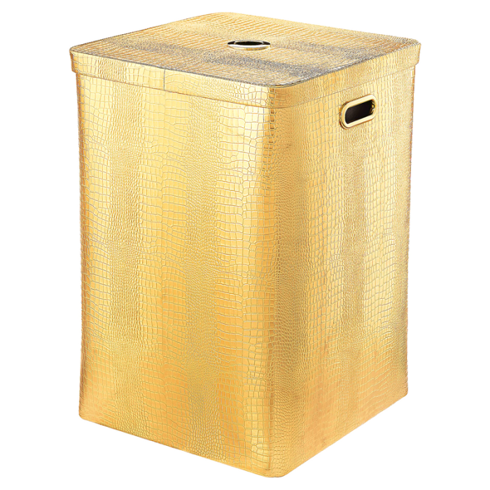Корзина для белья Geralis Croco KG-K золото