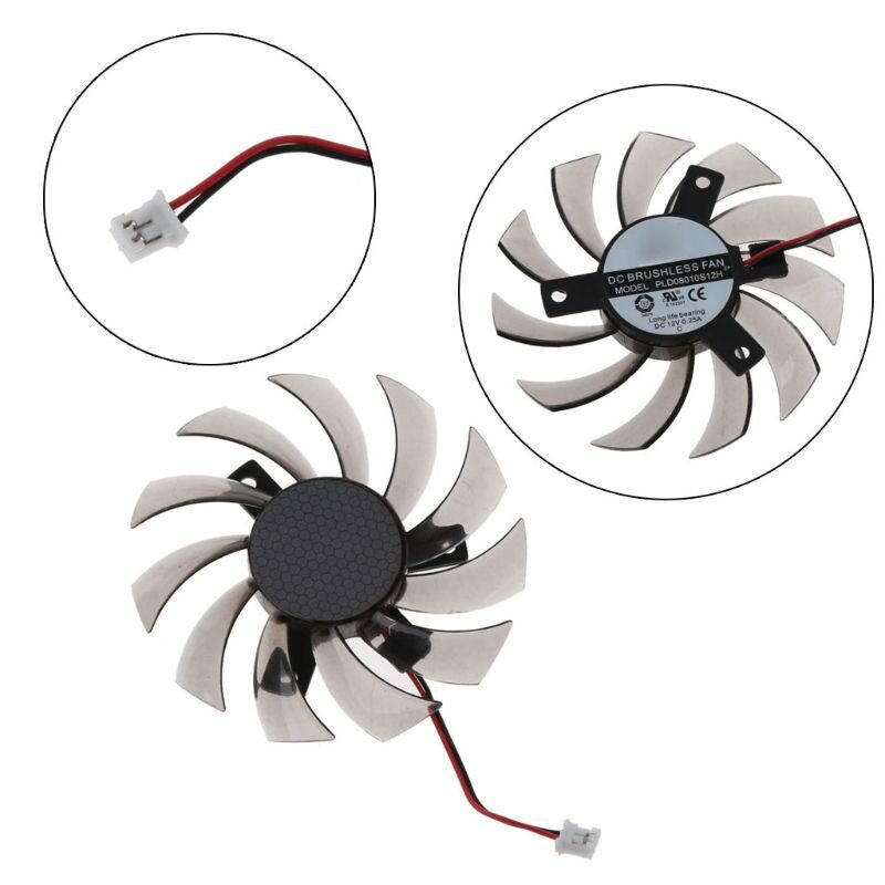Вентилятор PLD08010S12H 75мм 2pin 75 мм 2-контактный