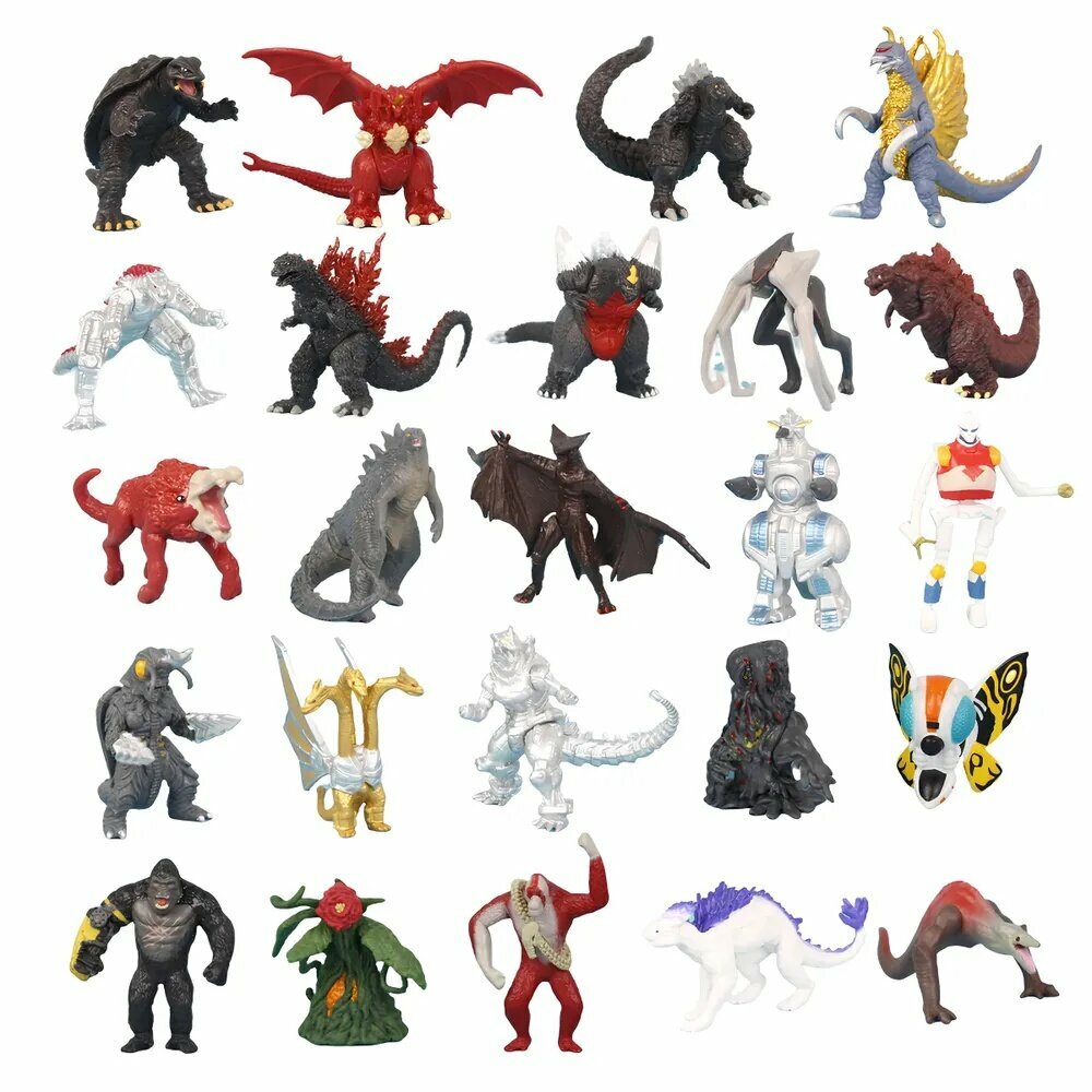 Набор фигурок Годзилла и Конг Новая империя / Godzilla x Kong the New Empire 24шт (5-8см, пакет)