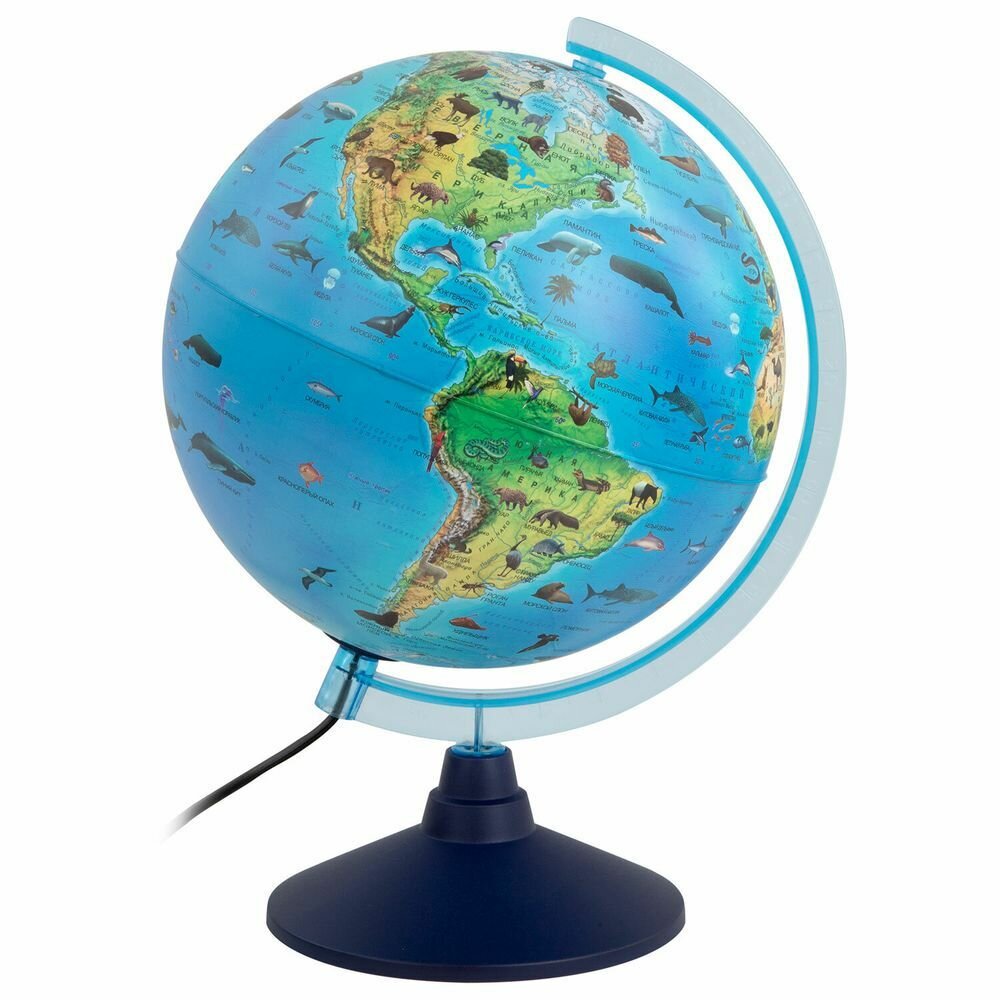 Глобус интерактивный + очки VR, зоогеографический, GLOBEN, 25см, с подсветкой