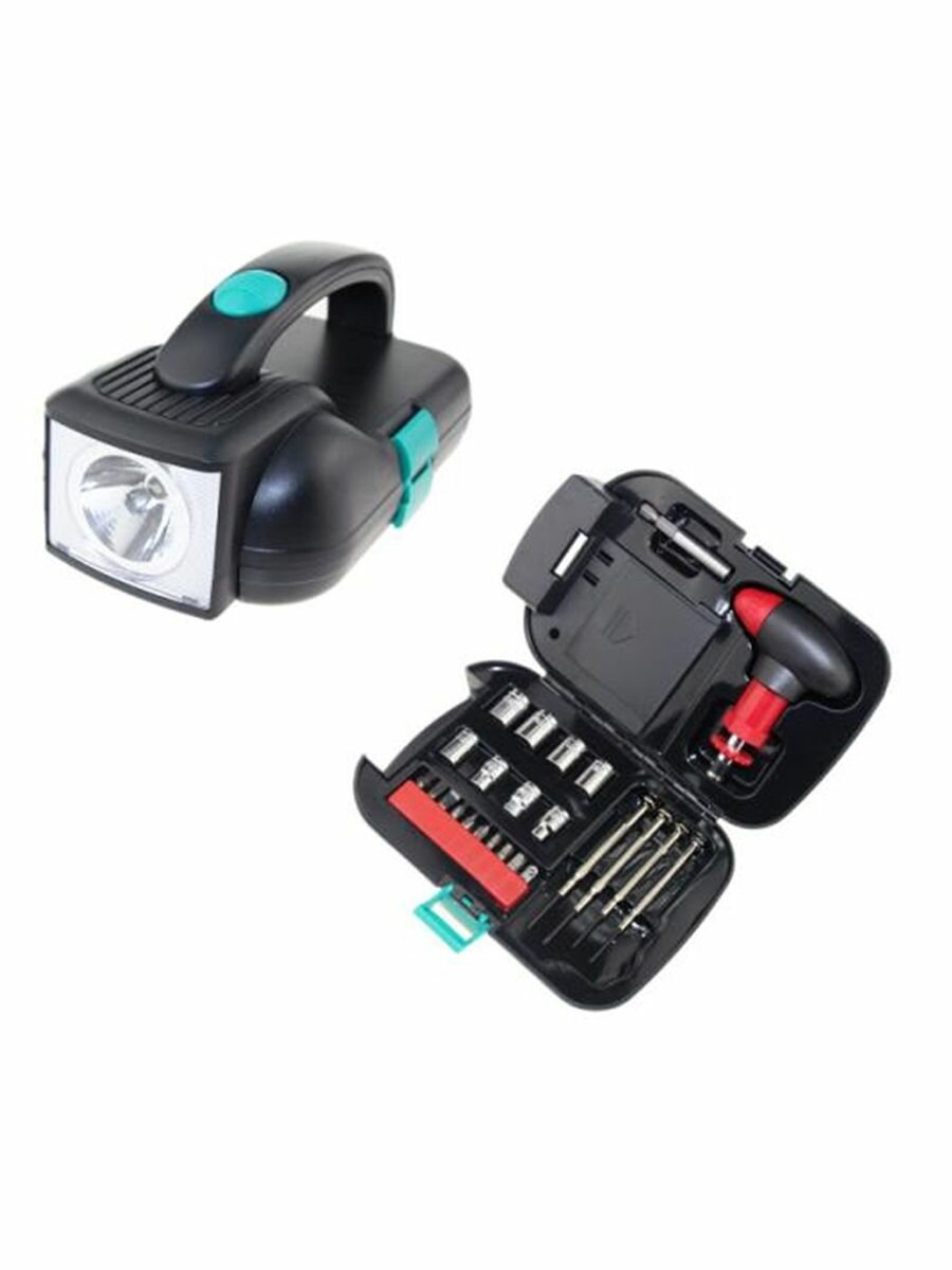 Набор инструментов для удлинителя 58 мм, 24 Т-образных отвертки, рукоятка с храповым механизмом, головки, биты для часов, фонарик, ящик для инструментов для ремонта и обслуживания автомобилей