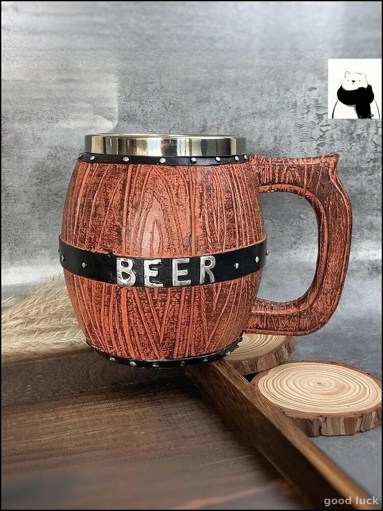 Кружка "Имитация деревянной бочки", 600 мл, 1 шт