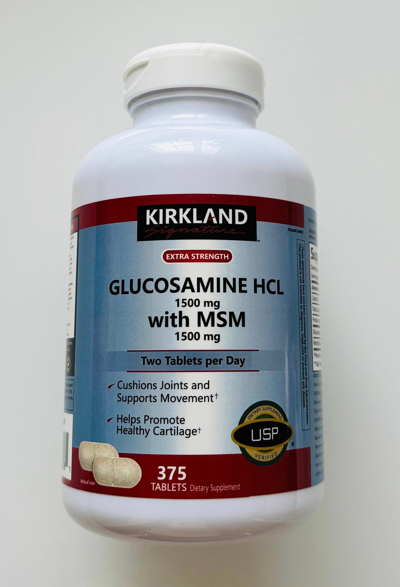 Kirkland Signature Глюкозамин 1500 мг + МСМ 1500 мг в таблетках, 375 шт (187 дней приема) Новая упаковка!